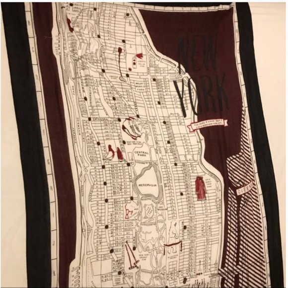 kate spade | Accessories | Kate Spade New York Map Oblong Scarf Nwot ...